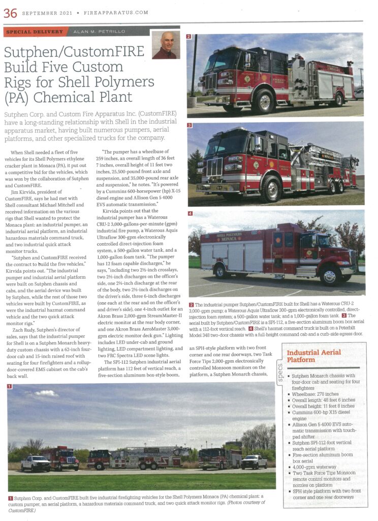 Fire Apparatus September 2021 Shell Polymers | CustomFIRE