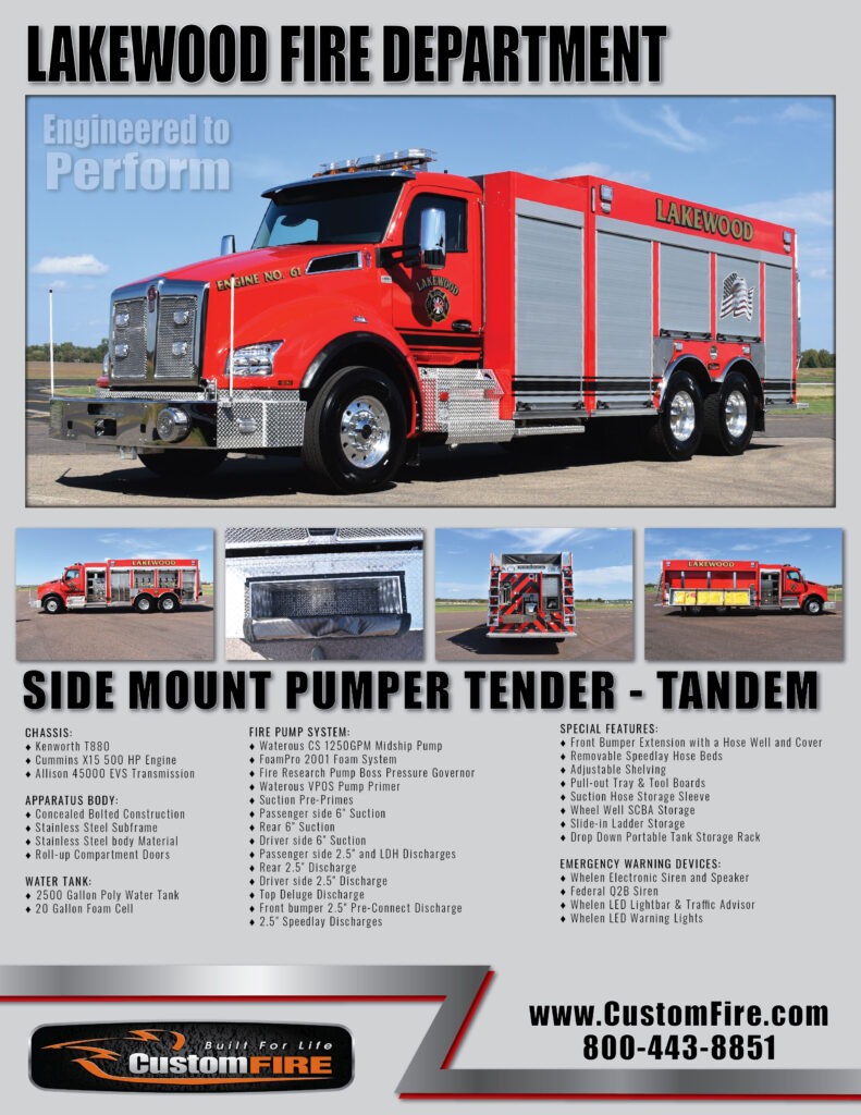 Side Mount Pumper Tender-Tandem | CustomFIRE